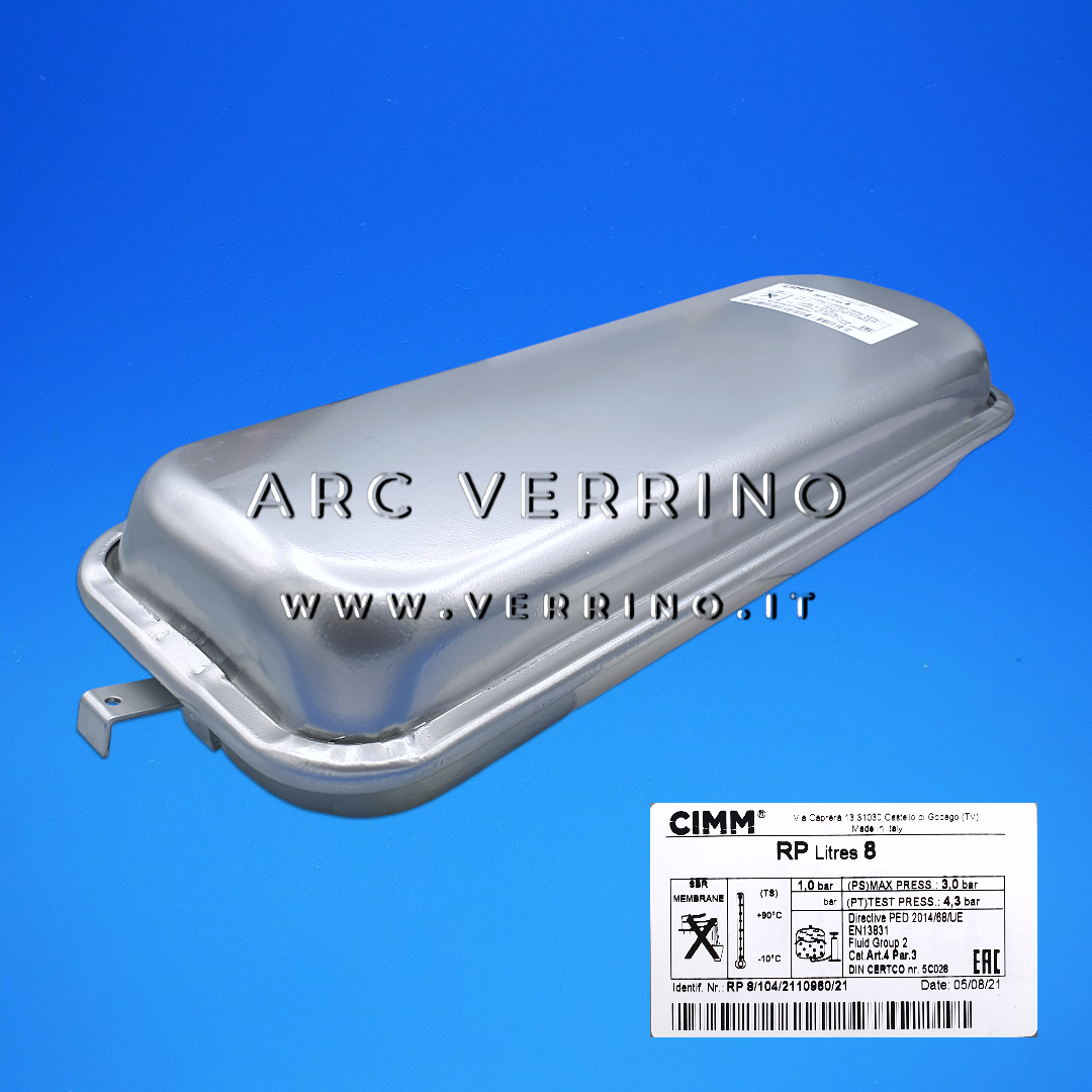 Vaso di espansione rettangolare - CIMM RP - 8 Litri - 3/8" M | Ariston ...